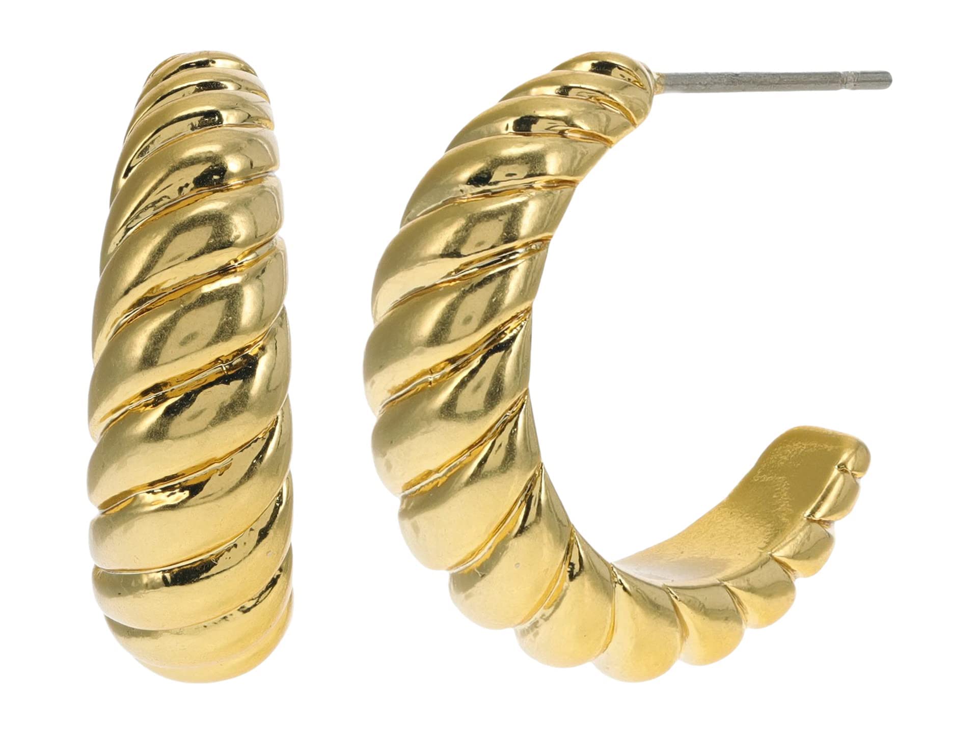 Madewell Puffed Small Hoop Earrings Vintage Gold One Size