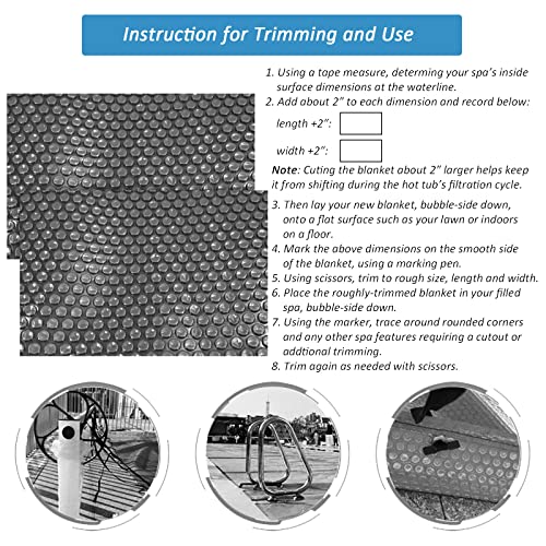Spa and Hot Tub Bubble Insulating Cover ๐ง๐ฟ๐ถ๐บ๐บ๐ฎ๐ฏ๐น๐ฒ (๐ญ๐ฒ ๐ ๐ถ๐น) 7ft x 7ft Thermal Pool Solar Blanket Cover
