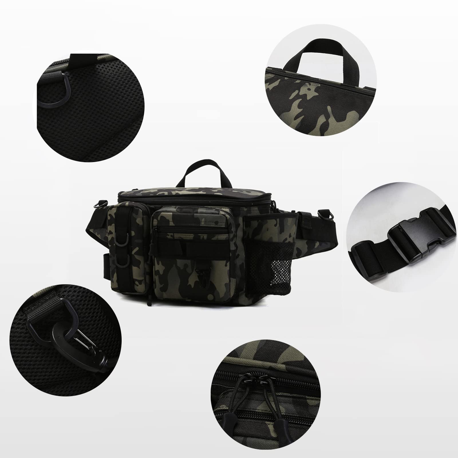 Penzel Fishing Tackle Backpack Fishing Backpack Outdoor Shoulder Backpack Water-Resistant Fishing Gear Bag