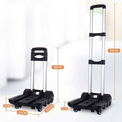 WDBBY Heavy Duty Luggage Cart Dolly Folding Platform Moving Warehouse Push Hand Truck