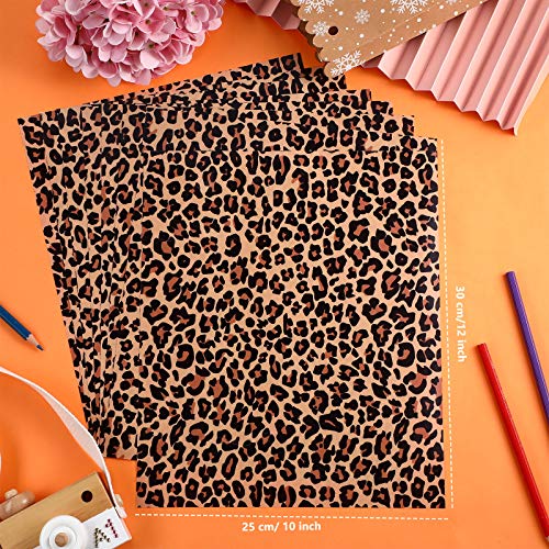 Leopard Cheetah Heat Vinyl Transfer Leopard HTV Vinyl 12 x 10 Inch Leopard Iron on Vinyl for DIY Clothing T-Shirts Hats(8 Sheets))
