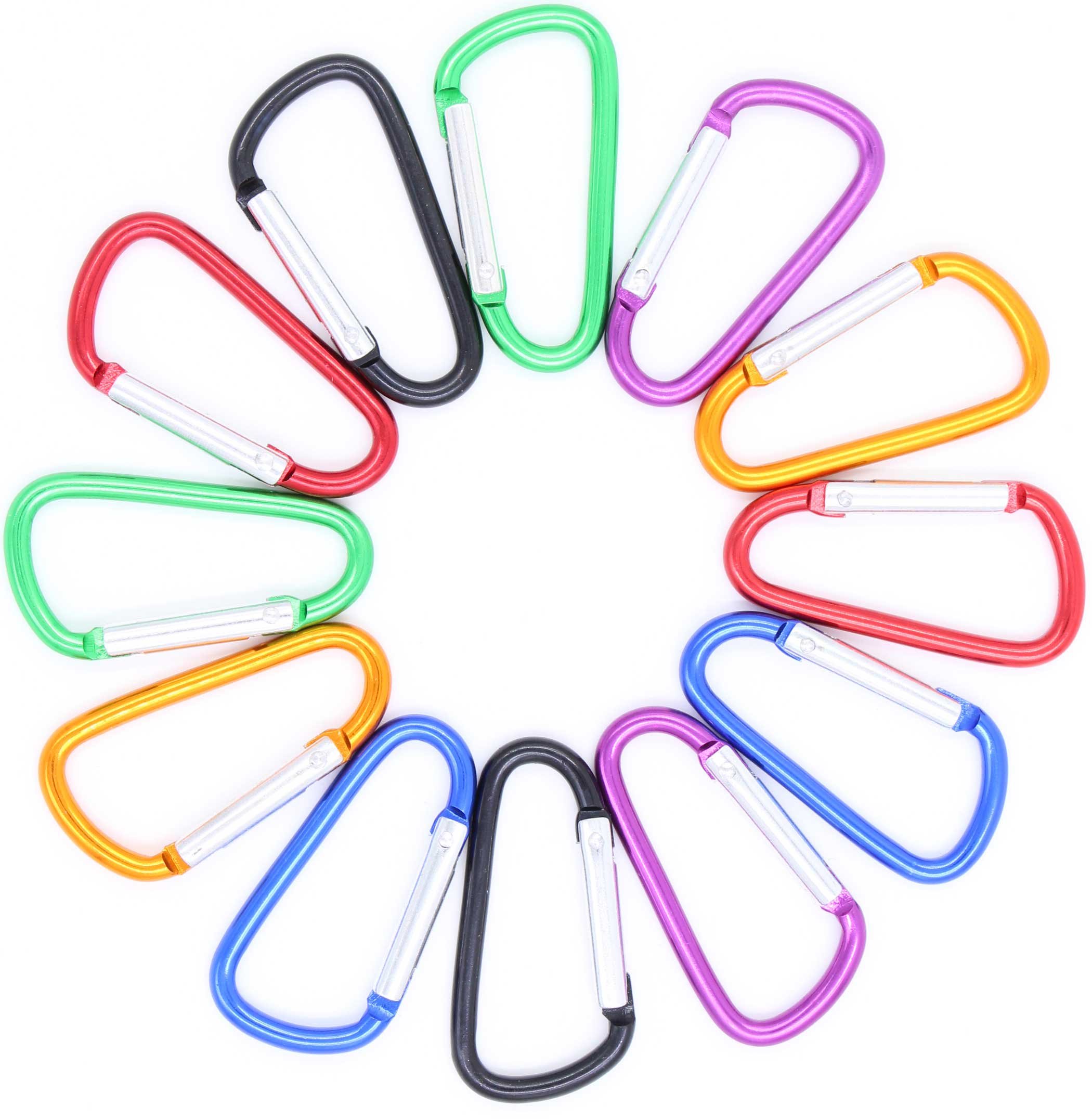 LeBeila 2"/5.6cm Carabeaner D Clip, Small Assorted Camping Aluminum Carabiner Keychain