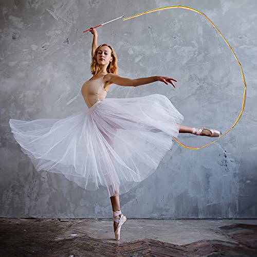 Pcs 6.6Ft Gymnastics Ribbon Rainbow Rhythmic Dance Ribbon Streamers Wands Rods for Artistic Dancing