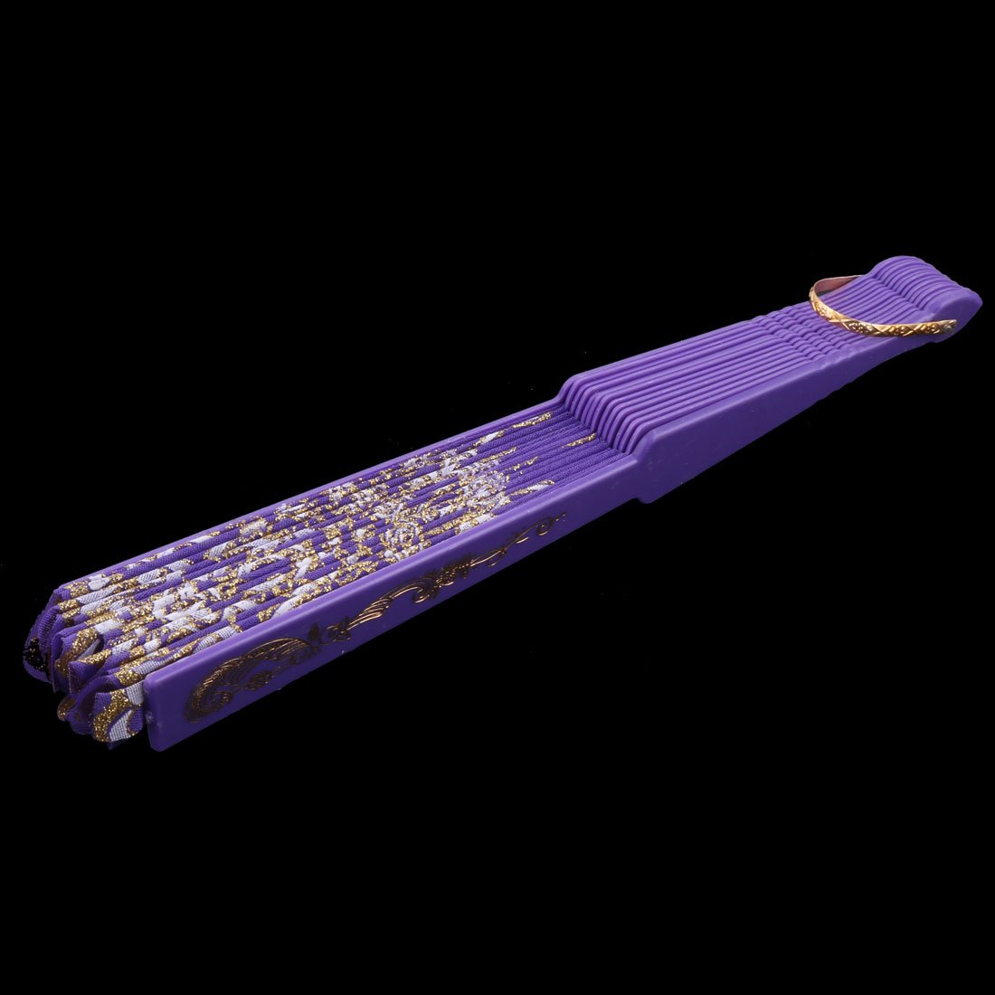 Qtqgoitem Women Polyester Chinese Style Cosplay Artistic Handle Folding Fan 24cm Length Purple (model: 56f 7e1 104 59c 6ea)
