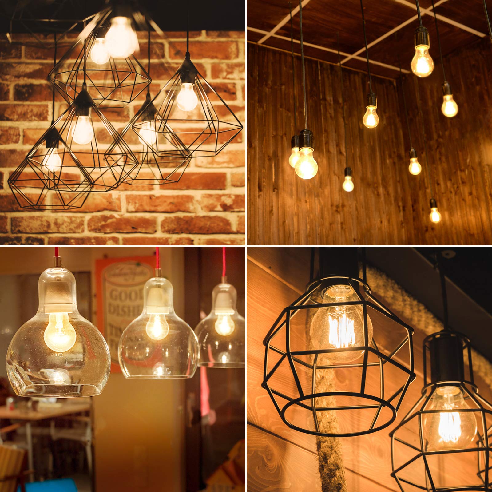 Lepro Vintage LED Bulbs, Dimmable Filament Bulb, 8W 800LM, 60W Equivalent, 2700K Warm White, Classic Clear Glass, A19 Shape, E26 Base, Pack of 5