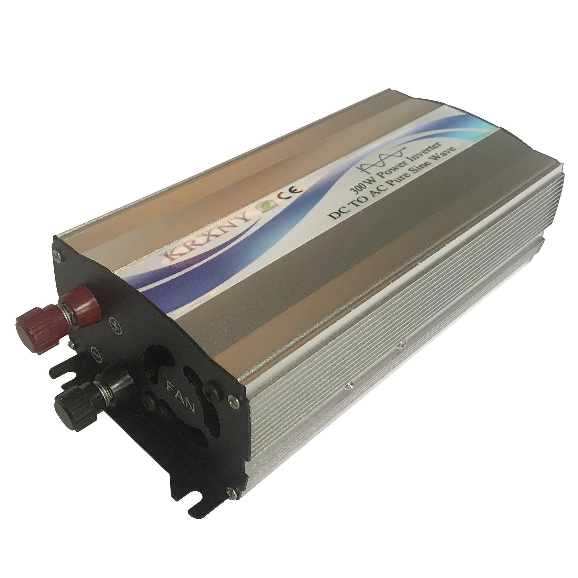 KRXNY 300W Car Power Inverter 12V DC to 120V AC 60HZ Pure Sine Wave Converter with LED Display US Output Socket