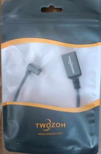 Twozoh Angled Mini HDMI to HDMI Adapter Cable 0.6FT,Nylon Braided Downward Angled 90° Degree Mini HDMI to HDMI Extension Cable Support 3D/4K 1080p