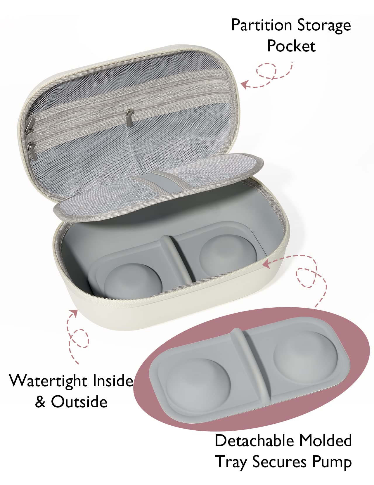 Momcozy S12 Pro Hands-Free Breast Pump Gradient Gray & Breast Pump Bag for Hands-Free Wearable Breast Pumps（Holds 2 Pumps）