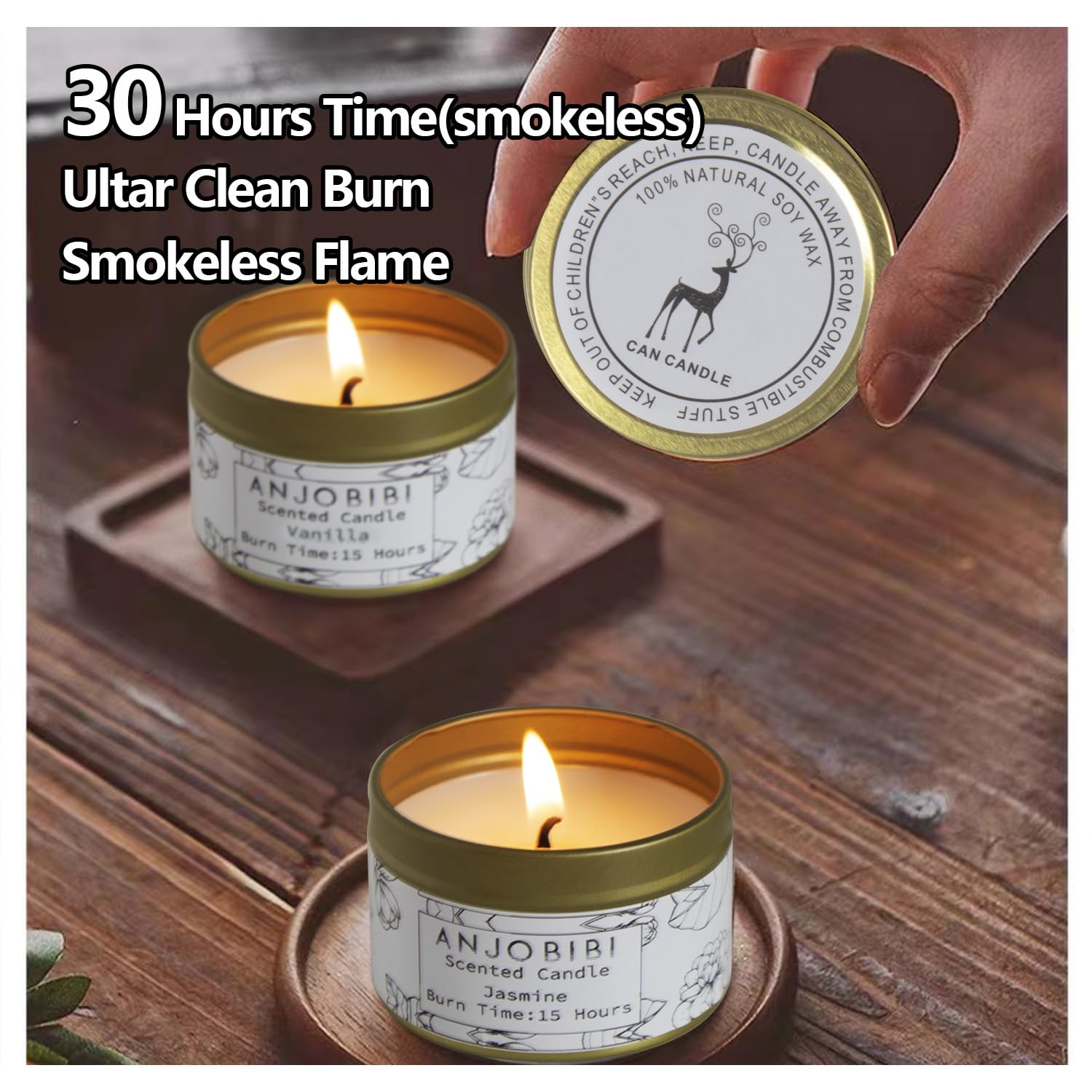 Vanilla Scented Candle Gifts for Women (2 Pack for Gold) - 2 Oz - 15 Hour Burn Time Long Lasting Candle,All Natural, Soy Candles, Soothe