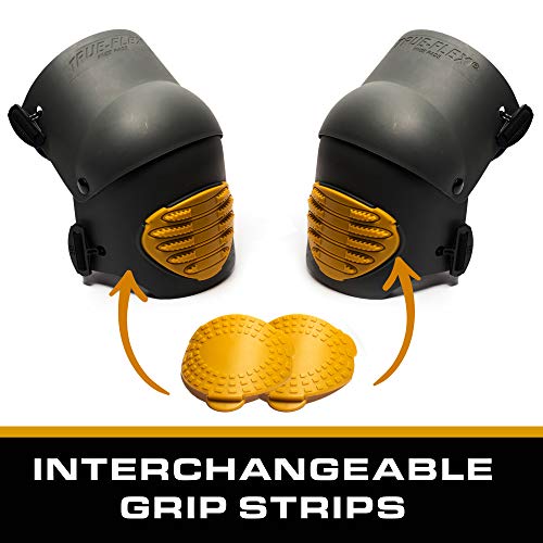 TSE Safety - TSE-TFLX-XL Flex Work Knee Foam Padding Pads - Anti-Slip Strong Double Straps Comfortable Knee Protection Breathable Heavy Duty for Indoor and Outdoor Use β XL, Black & Yellow