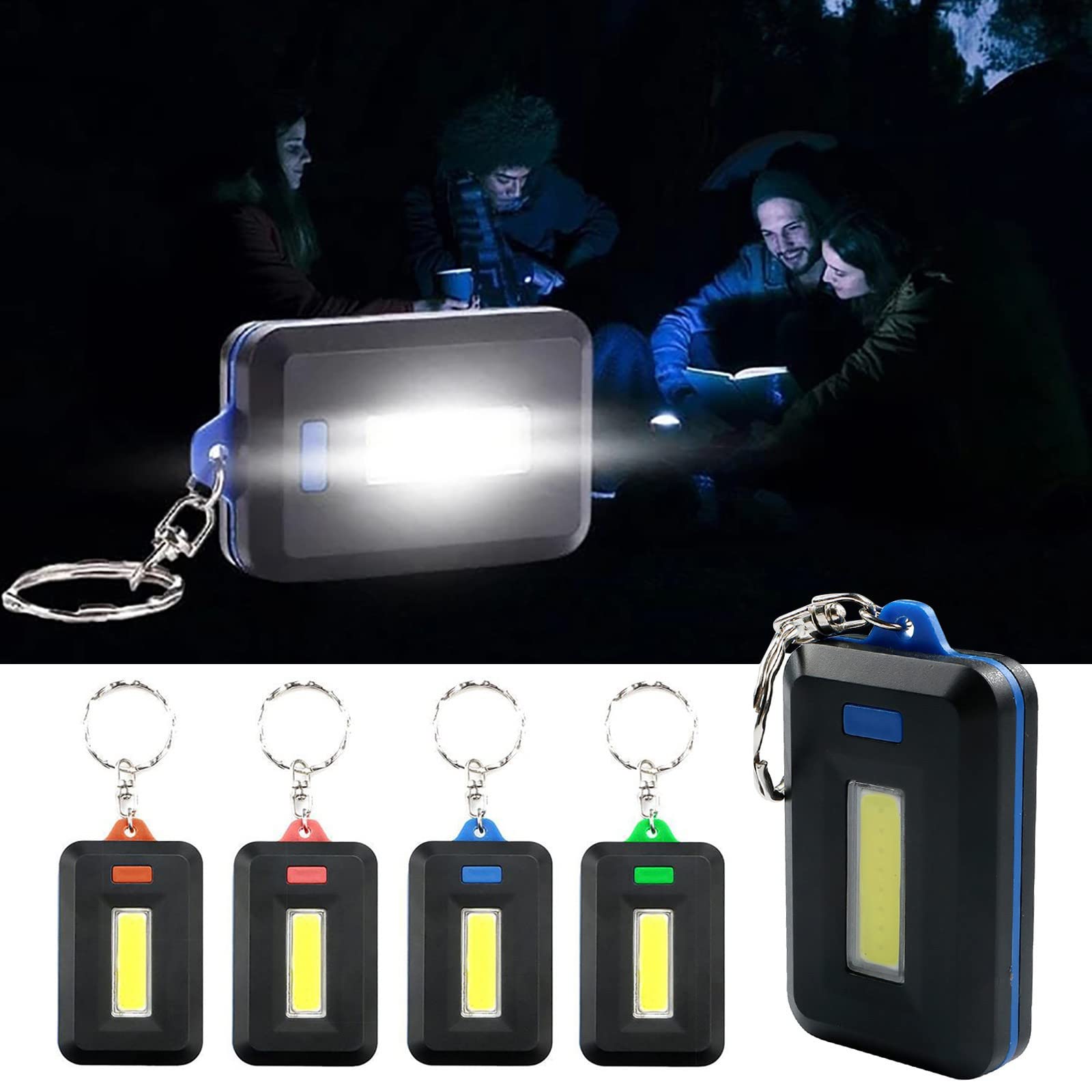 Micozy LED Keychain Flashlights for Mountaineering Camping Lighting, 3W Rugged Mini Pocket Flashlight LED Light (Blue)