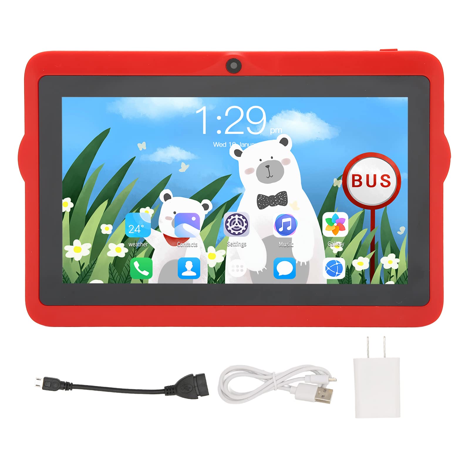 Toddler Tablet, 100240V Kids Tablet 2GB 32GB 8 Cores CPU 5G WIFI Dual Band for Android10 with Stand for Home (US Plug)