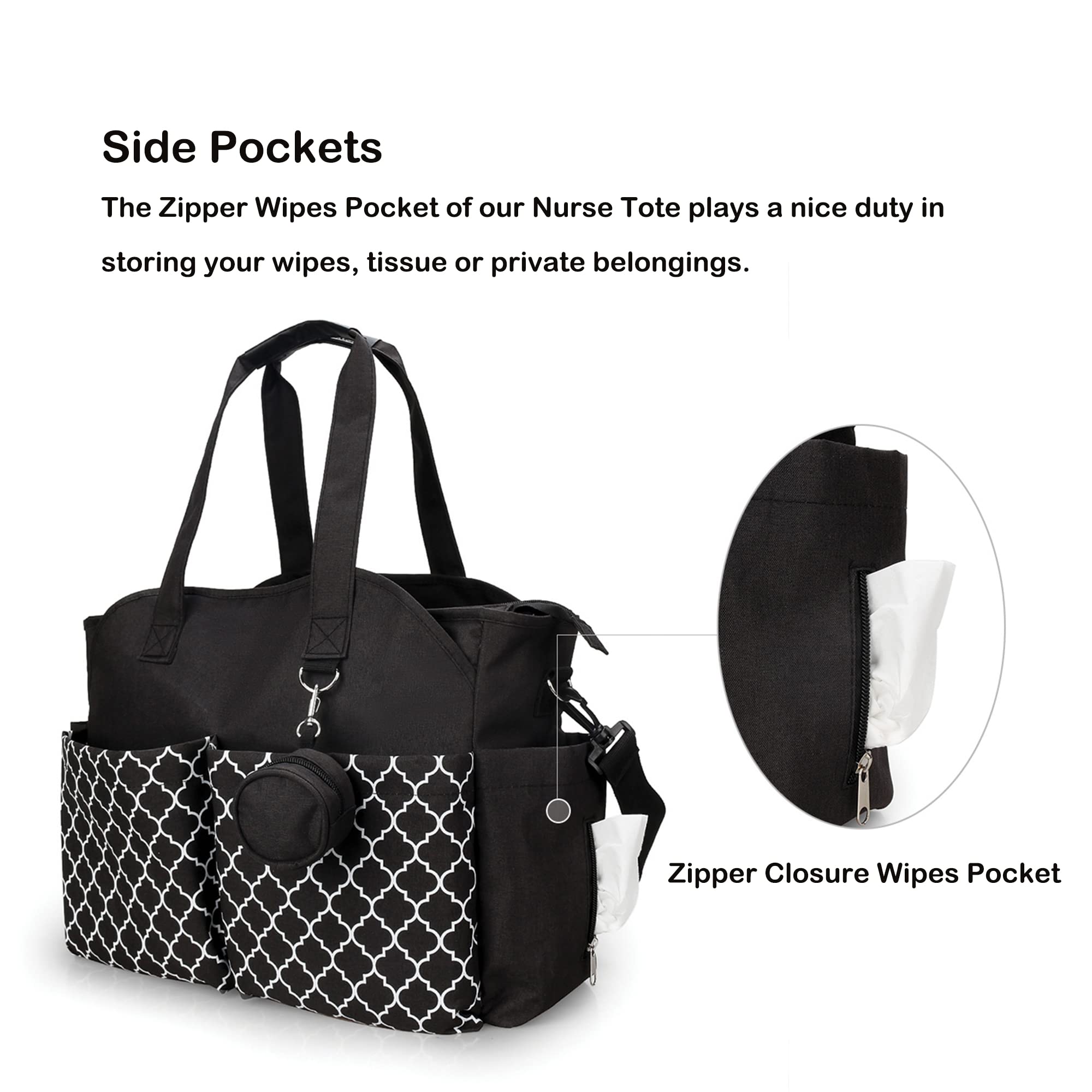 Korolev Nurse Bag for Work, Nurse Tote Bag, Nursing Bag with Multiple Pockets for Nurse and Working Women, Blue