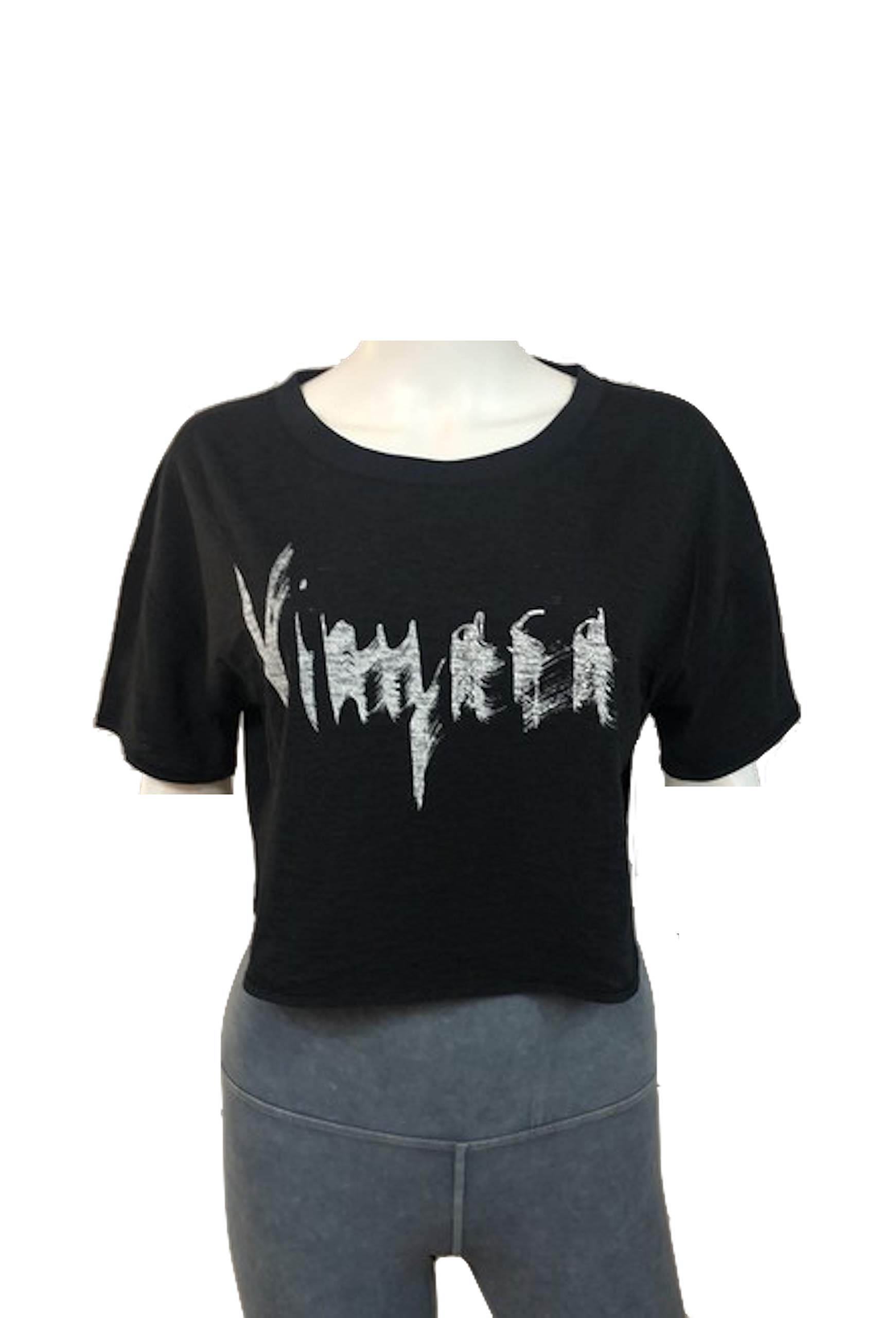 LIGHTEST Cropped TEE with Expression - Black (6)