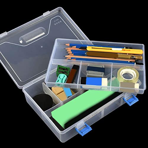 WeiLaiKeQi Storage Box Supply Display Case with Lid Practical Container for Jewelry Findings Screw Earring Craft Accessories Paintbrushes