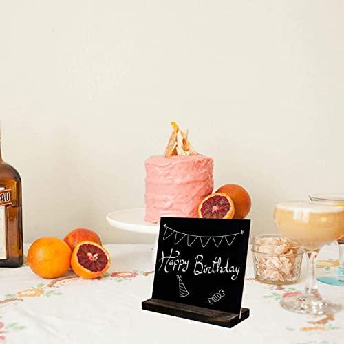 LIANXUE Rustic Chalkboard Desktop Blackboard with Wood Base Message Board Signs for Restaurant Memu Drawing Wedding Table Number Black Wood