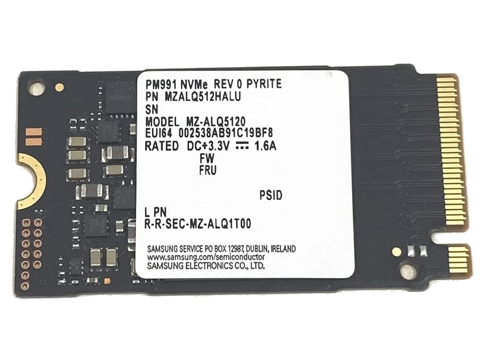 SAMSUNG 512GB M.2 2242 42mm PM991 NVMe PCIe Gen 4 x4 TLC SSD (MZALQ512HALU) for Dell HP Lenovo Laptop Ultrabook Tablet - Internal Solid State Drive (OEM New)