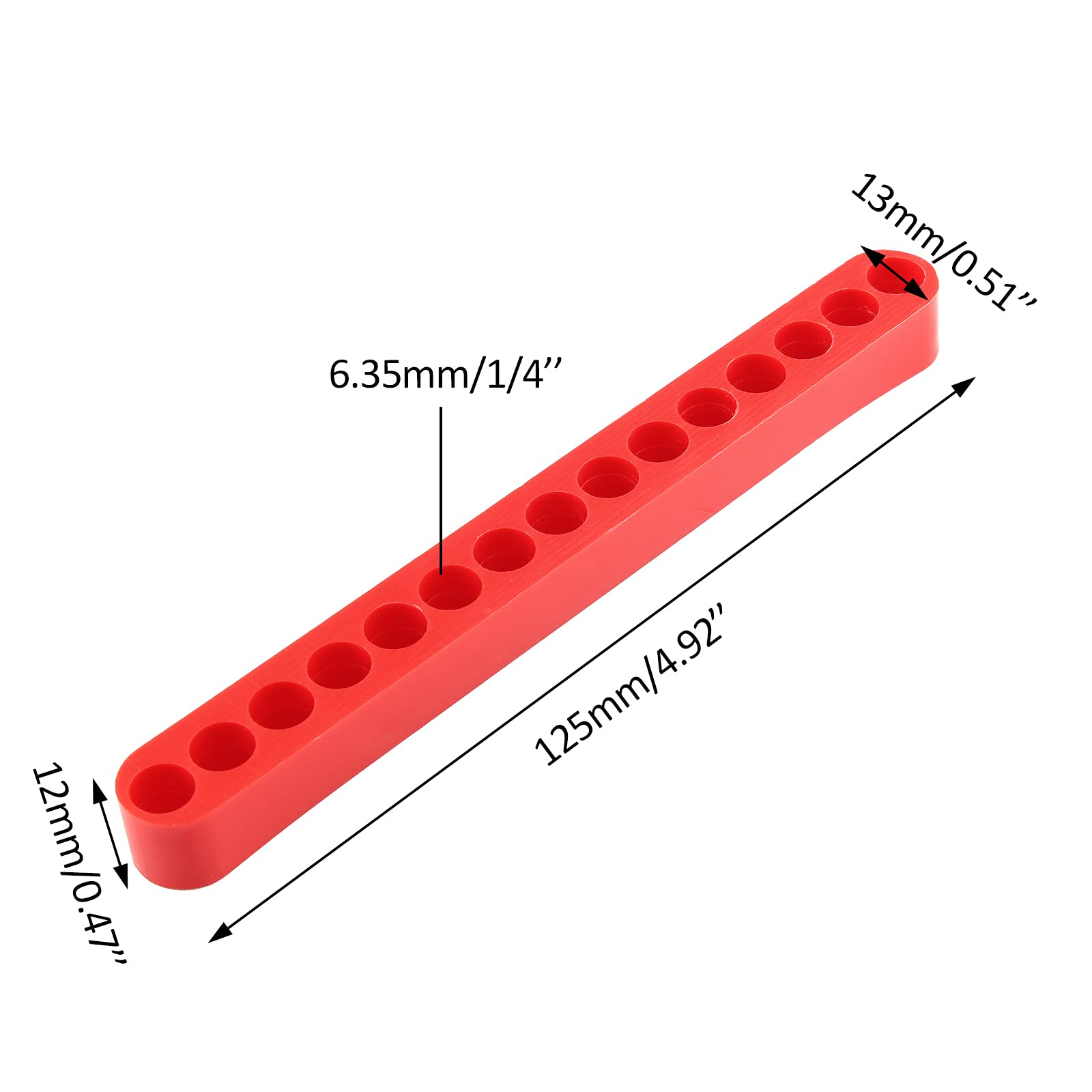 LDEXIN 20Pcs 15 Holes Hex Shank Screwdriver Bit Holder, Plastic Screwdriver Head Storage Case, Drill Bit Storage Case, Screwdriver Head Holder Organizer Fit for 1/4 Inch Hex Shank, Red