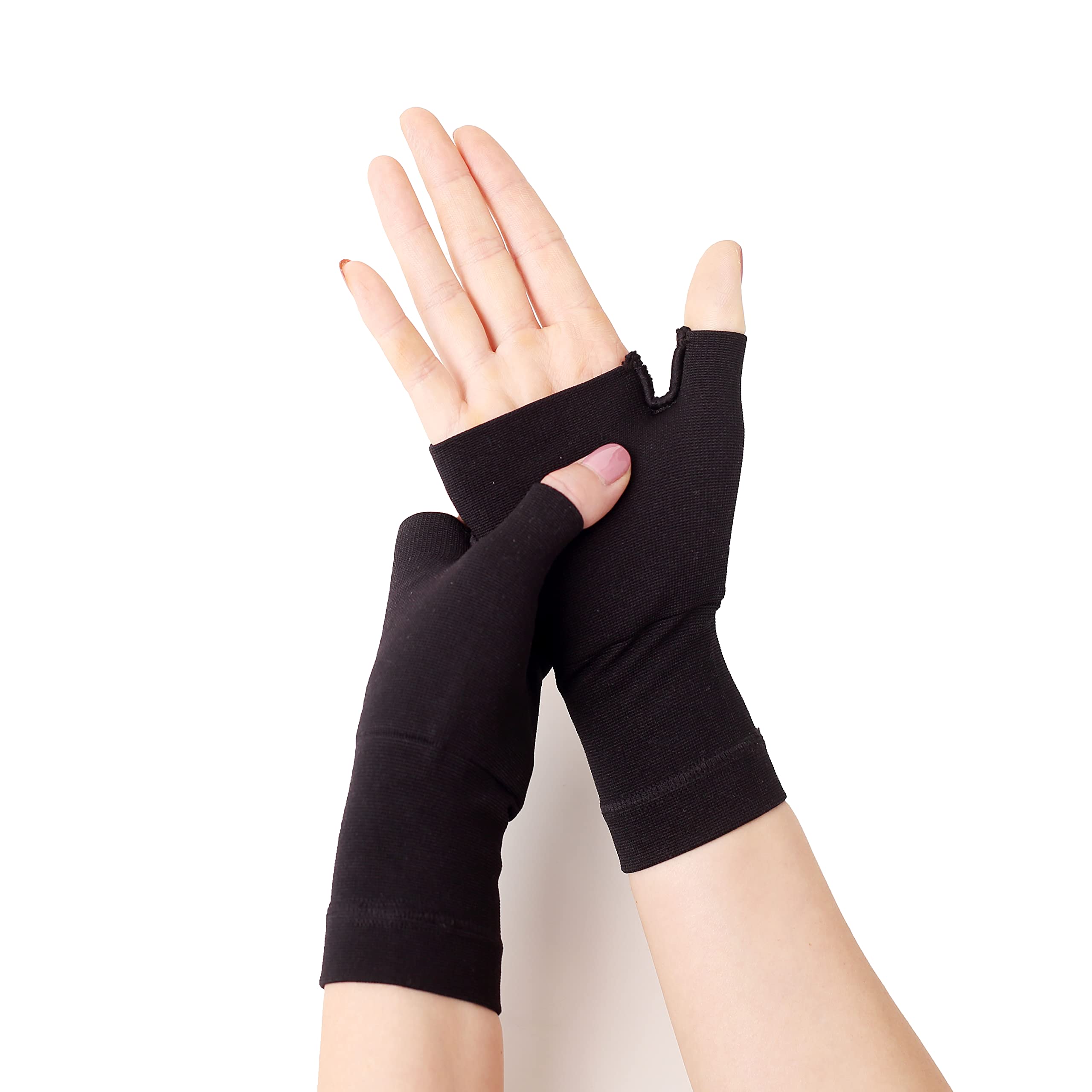 QULI Arthritis Gloves 1 pair Sports Typing Wrist Pain Arthritis Relief Hand Wrist protection Wrist Support (S, Black(Gloves))