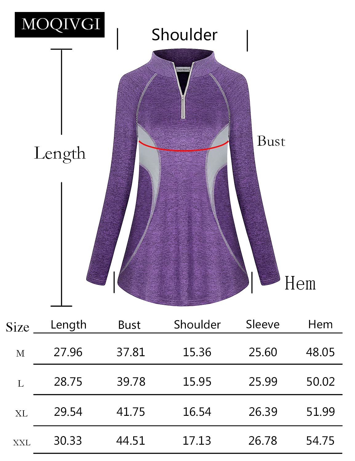 MOQIVGI Long Sleeve Yoga Tops for Women Loose Fit Golf Running Gym Performance Fall Winter Workout Clothes Casual Quarter Zip Athletic Pullover Grey Large