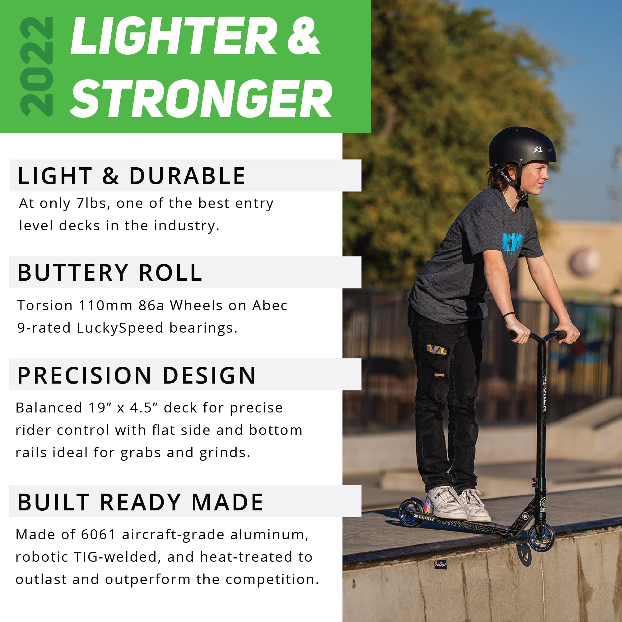 Lucky Crew Complete Pro Scooter - Best Trick Scooter for Beginner to Intermediate Riders, Ultramarine