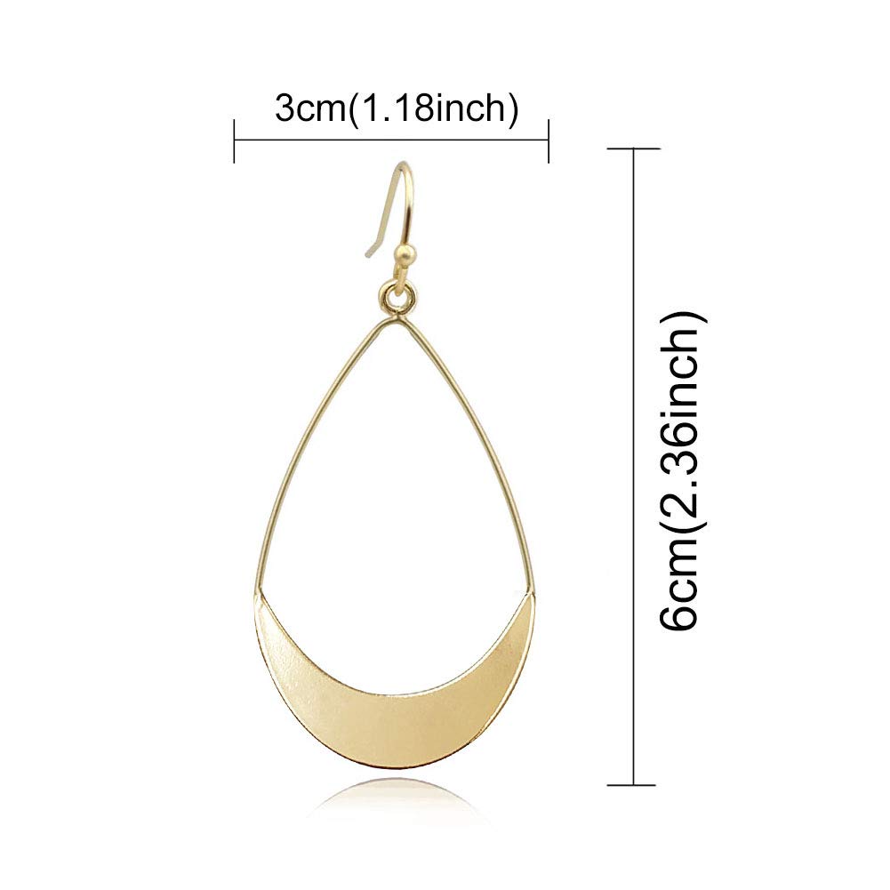 Lightweight Dangle Earrings Simple Earrings Gold Teardrop Earrings for Women