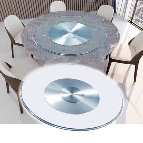 MAGILL Lazy Susan Tempered Glass Turntable Clear Rotating Serving Plate - 24/28/32inch Round Tabletop Rotating Tray Silent & Smooth Easy to Share Food (Color : Clear, Size : 90cm/36in)