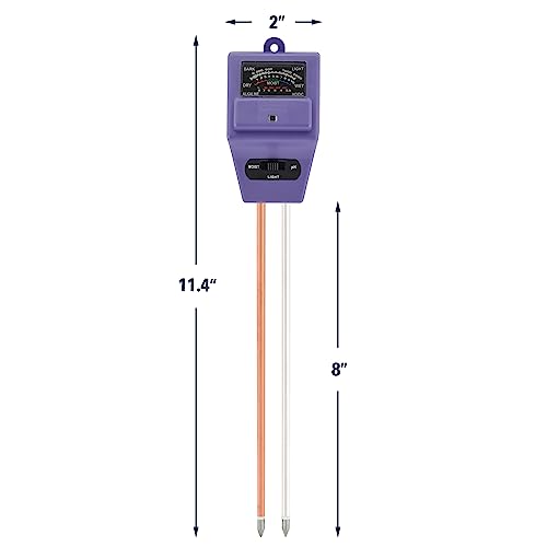 Worm Nerd WN39 Compost Bin and Garden Soil 3-in-1 Meter for Measuring Moisture, Light, pH, Purple