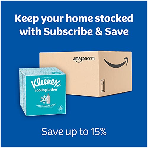 Kleenex Cooling Lotion Facial Tissues With Coconut Oil & Aloe, 1 Cube Box, 45 Total Tissues