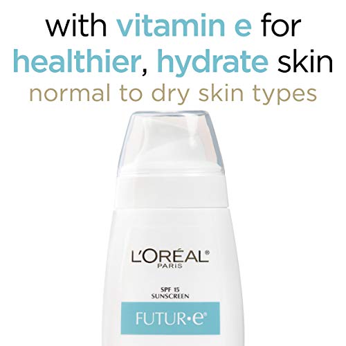 L'Oreal Paris Futur-e Day Face Moisturizer with SPF 15 & Vitamin E for Normal to Dry Skin, 4 Ounce