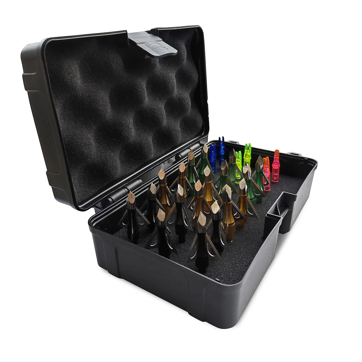 PG1ARCHERY Archery Hunting Broadheads 100 Grain 3 Blade for Crossbow Recurve Bow and Compound Bow Gifts Package Pack of 18 (Black Green Golden)
