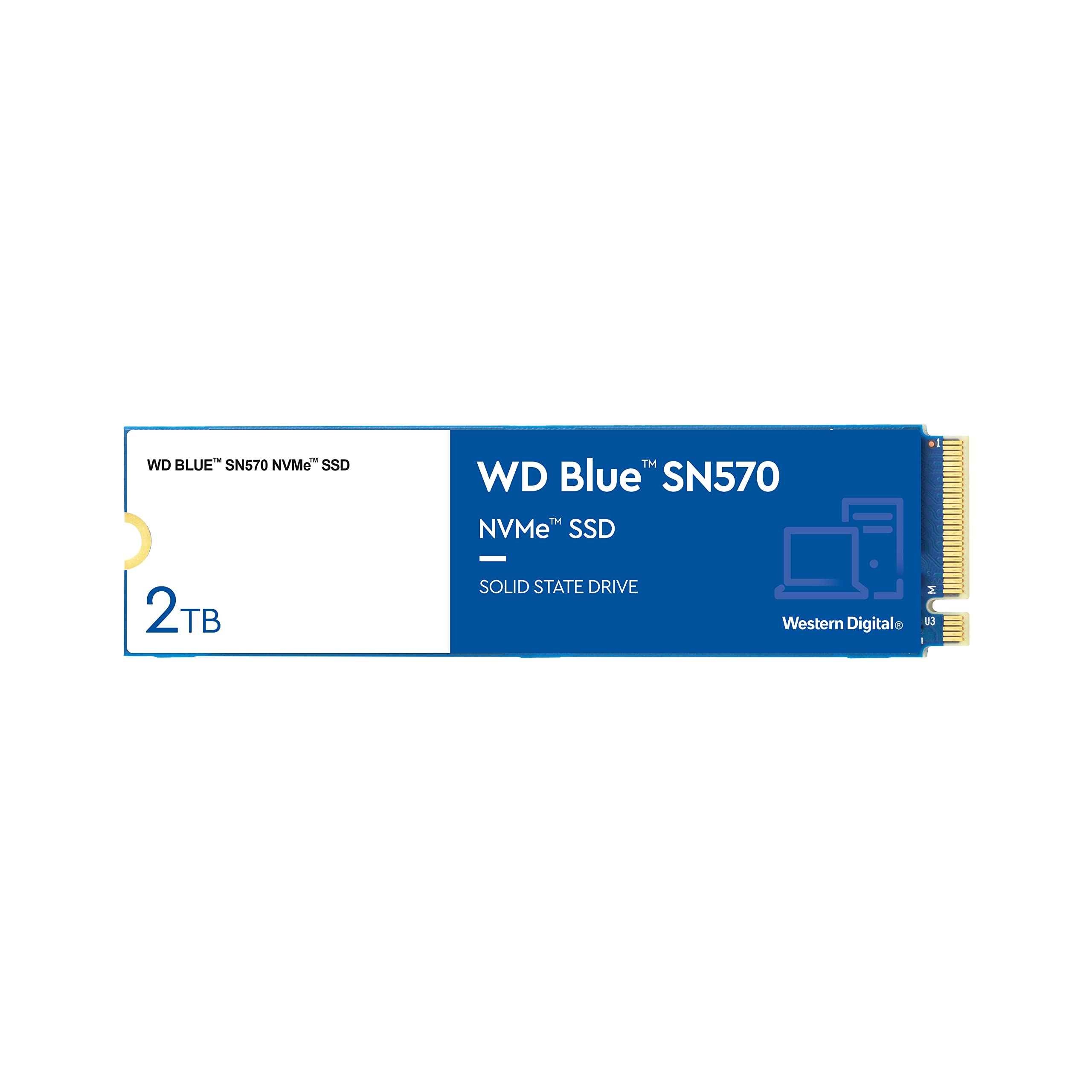 Western Digital 500GB WD Blue SA510 SATA Internal Solid State Drive SSD & 2TB WD Blue SN570 NVMe Internal Solid State Drive SSD - Gen3 x4 PCIe 8Gb/s, M.2 2280, Up to 3,500 MB/s - WDS200T3B0C