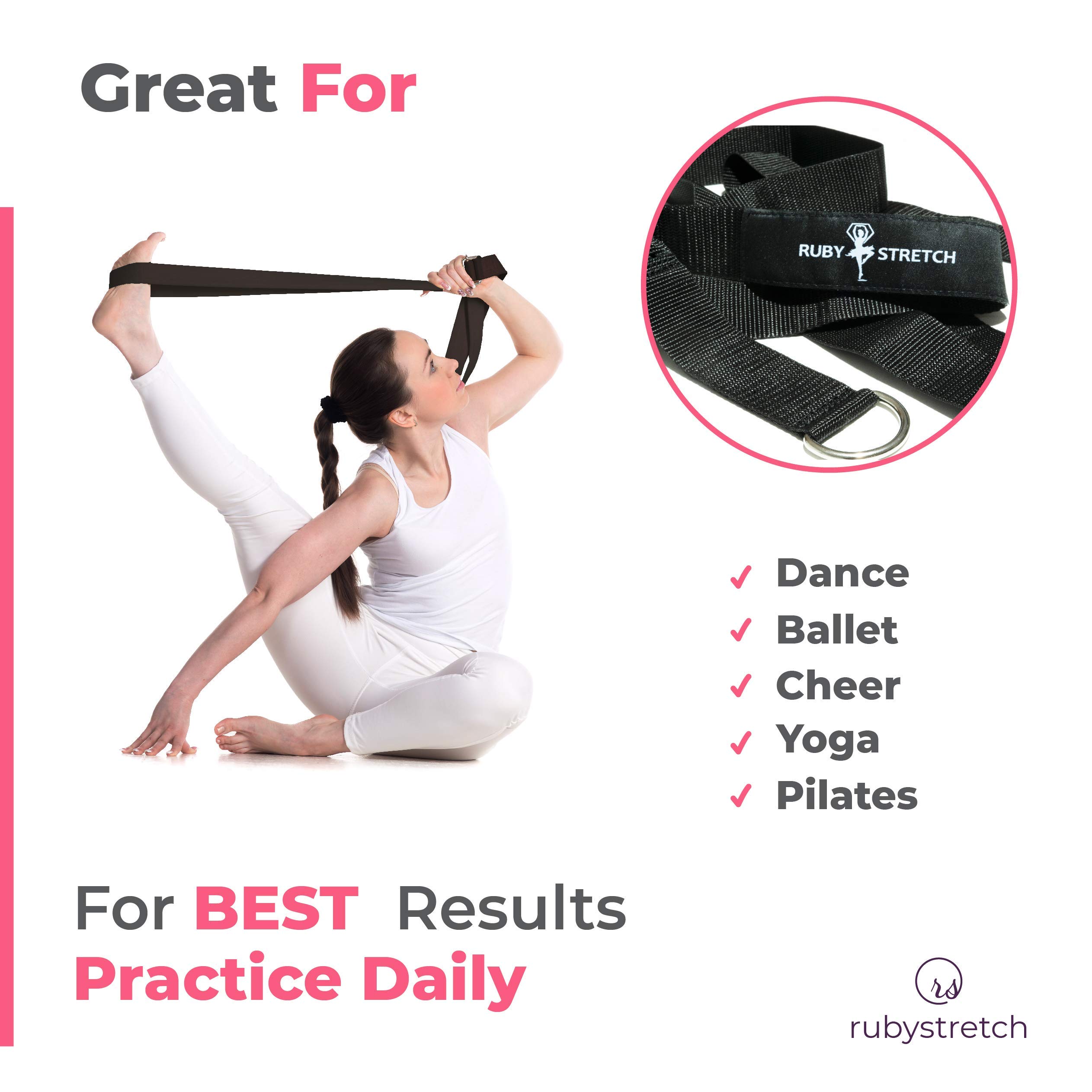 Leg Stretching Strap β Adjustable Ballet Stretch Strap with Door Anchor to Improve Flexibility, Easy to Install Flexibility Equipment Stretching Trainer for Ballet, Dance, Yoga, Gymnastics or Cheer