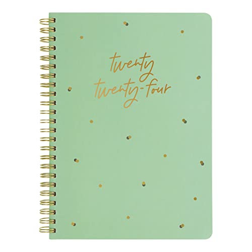 Letts Celebrate Weekly/Monthly Planner, 12 Months, January to December, 2024, Gold Twin-Wire Binding, A5 Size, 8.25" x 5.875", Multilingual, Mint (C082187-24)