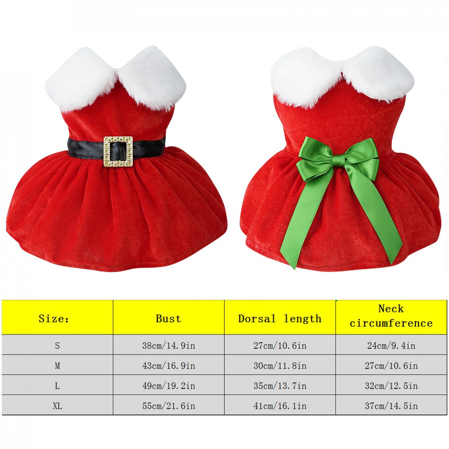 Wouke Christmas Dog Dresses for Pet Clothes Cat Vest Dresses Apparel Lightweight Velvet Red (Small, Red #C)