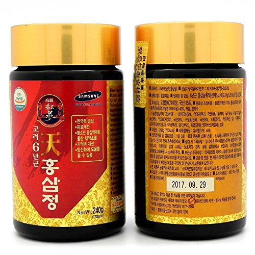Korean 6years Root Red Ginseng Gold Extract, 240g(8.5oz) X 4ea, Saponin, Panax