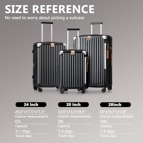 Joyway Carry on Luggage 8-Piece Travel Set,22x14x9 Airline Approved Suitcase with Spinner Wheels,Hard Suitcase with TSA Locks (Bright Gold, 20Inch)