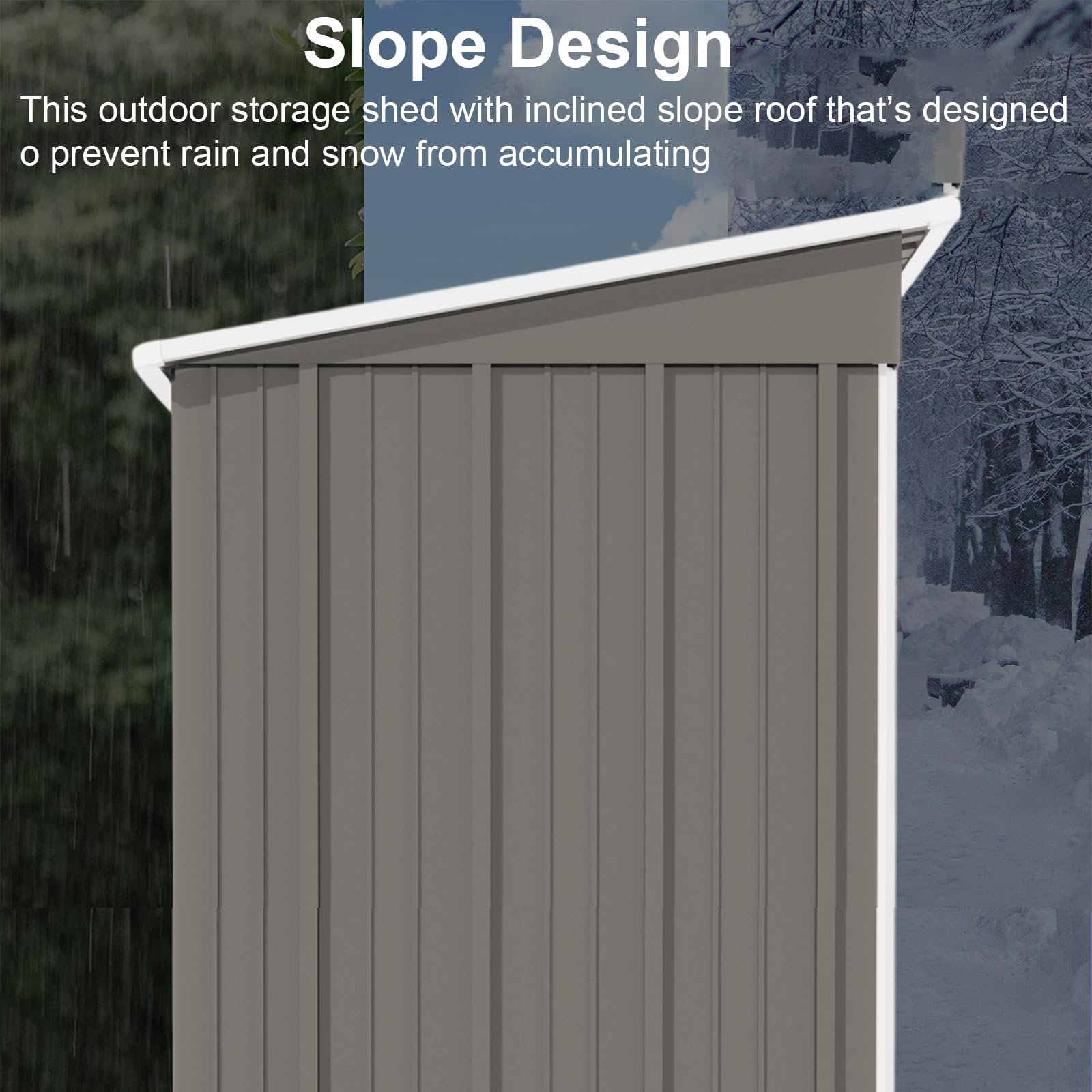 VOTSMOKK 5 x 3 FT Outdoor Storage shed, Metal Tool Shed Storage House with Lockable Door, Small Shed Outside Storage Waterproof Shed for Backyard, Garden and Patio, Grey