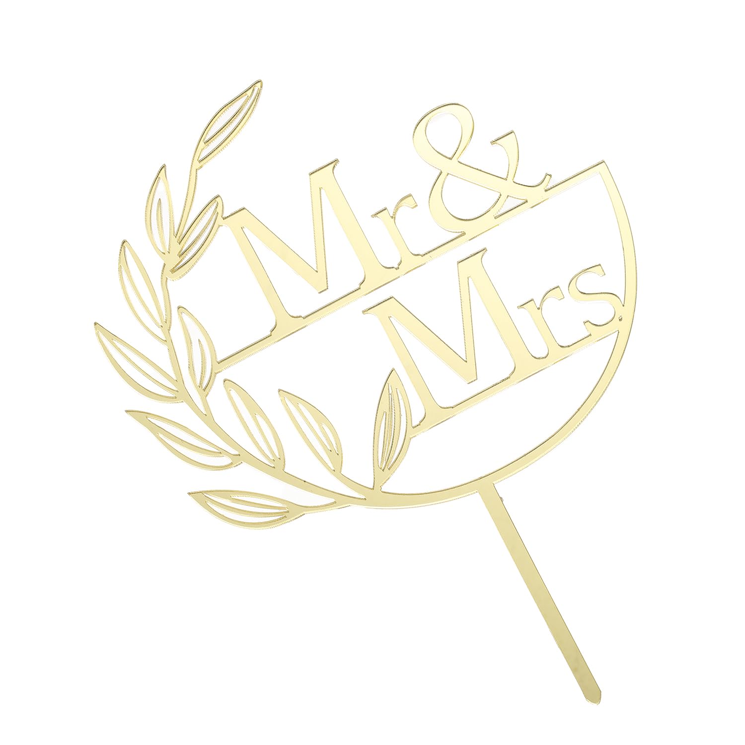 Mr and Mrs Cake Toppers,Cake Toppers for Wedding,Mirrored Gold Acrylic, Bride and Groom Cake Toppers,Wedding, Bridal Shower, Engagement, Anniversary Cake Decorations。