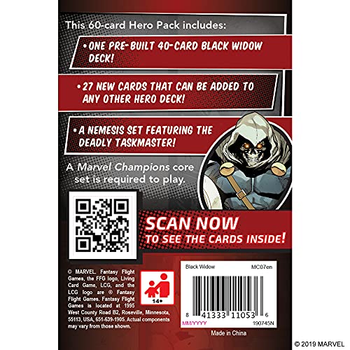 Marvel Champions The Card Game Black Widow HERO PACK - Superhero Strategy Game, Cooperative Game for Kids and Adults, Ages 14+, 1-4 Players, 45-90 Minute Playtime, Made by Fantasy Flight Games