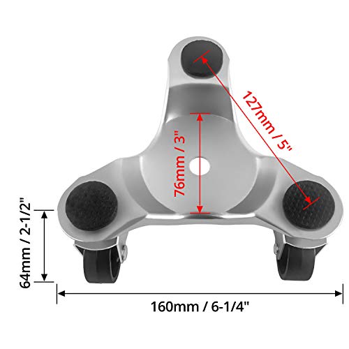 QWORK 4 pcs 6" Steel Tri-Dolly, 200 lbs Load Capacity, Great for Moving Furniture & Appliances, Durable and Easy to Use