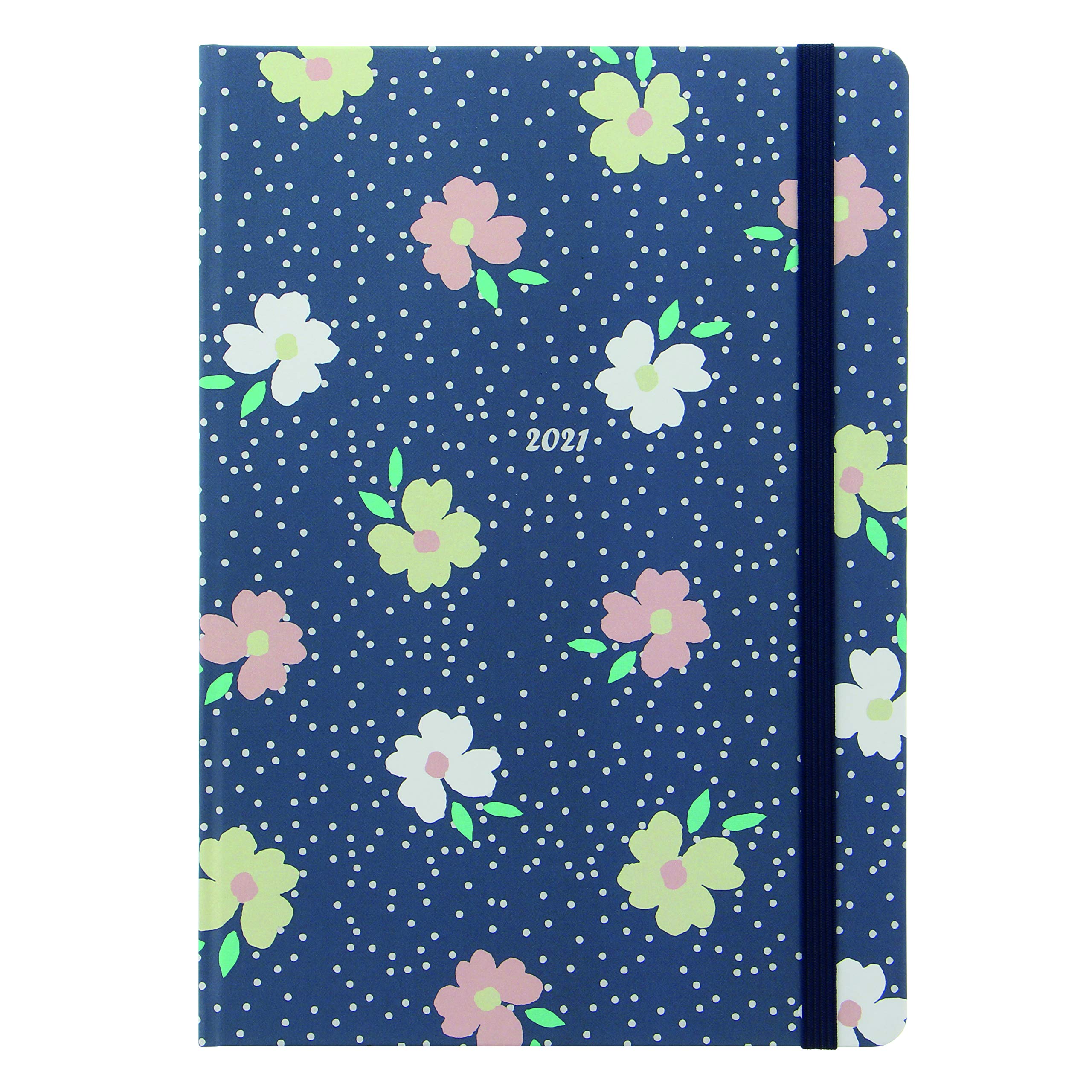 Letts Floral A5 Week to View 2021 Diary - Navy