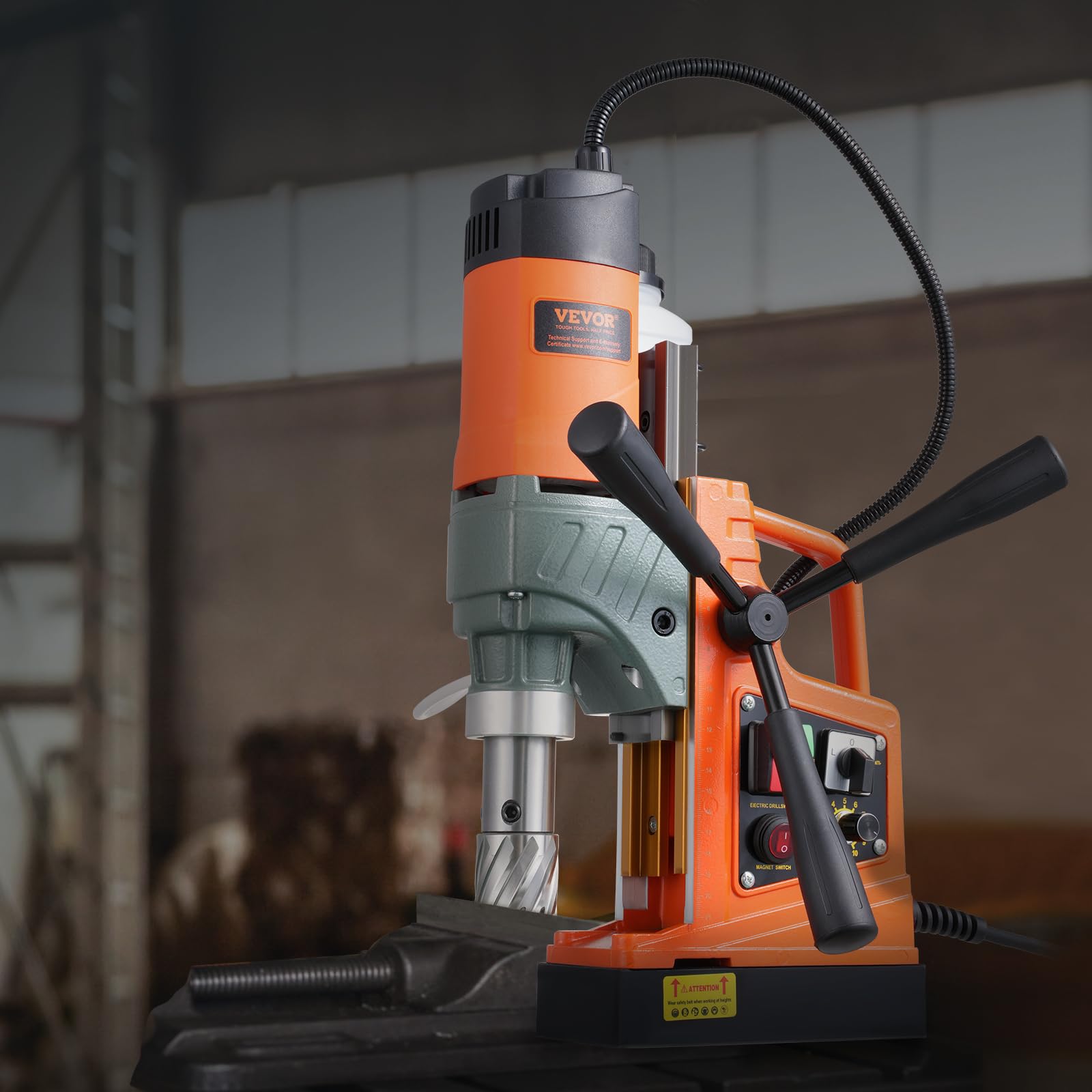 VEVOR Magnetic Drill, 1450W 2" Boring Diameter, 12800N Portable Electric Mag Drill Press, with Variable Speed, 800 RPM Drilling Machine for any Surface Home Improvement Industry Railway