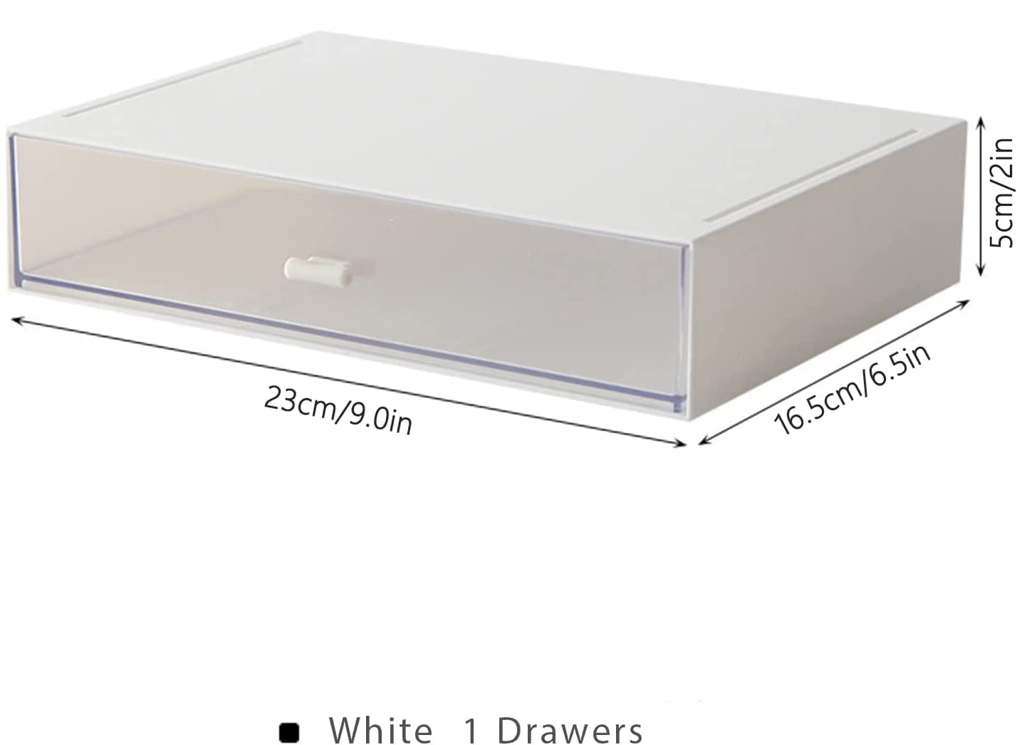 kulusion Desk Organizer with Storage Drawers Stackable , Plastic, White Great for Office School Home - 1drawers (White)