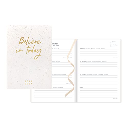 Letts of London Inspire Academic Weekly/Monthly Planner, August 2023 to July 2024, Week-to-View, Sewn Binding, Multilingual, A5 Size, 8.25" x 5.875", White (C031386-24)