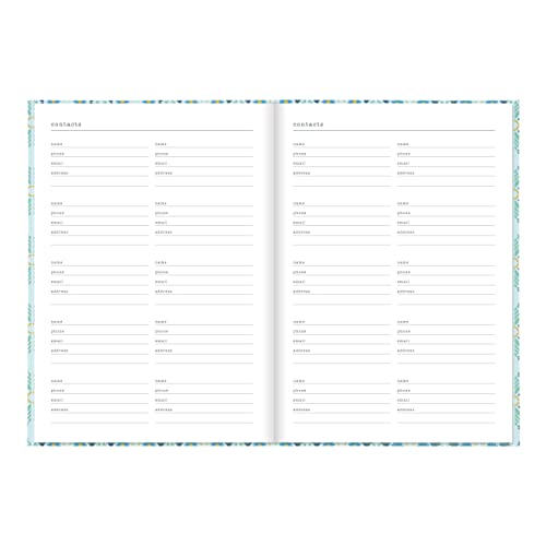 Letts of London Morocco Academic Weekly/Monthly Planner, August 2023 to July 2024, Week-to-View, Sewn Binding, Multilingual, A5 Size, 8.25" x 5.875", Sky (C031813-24)