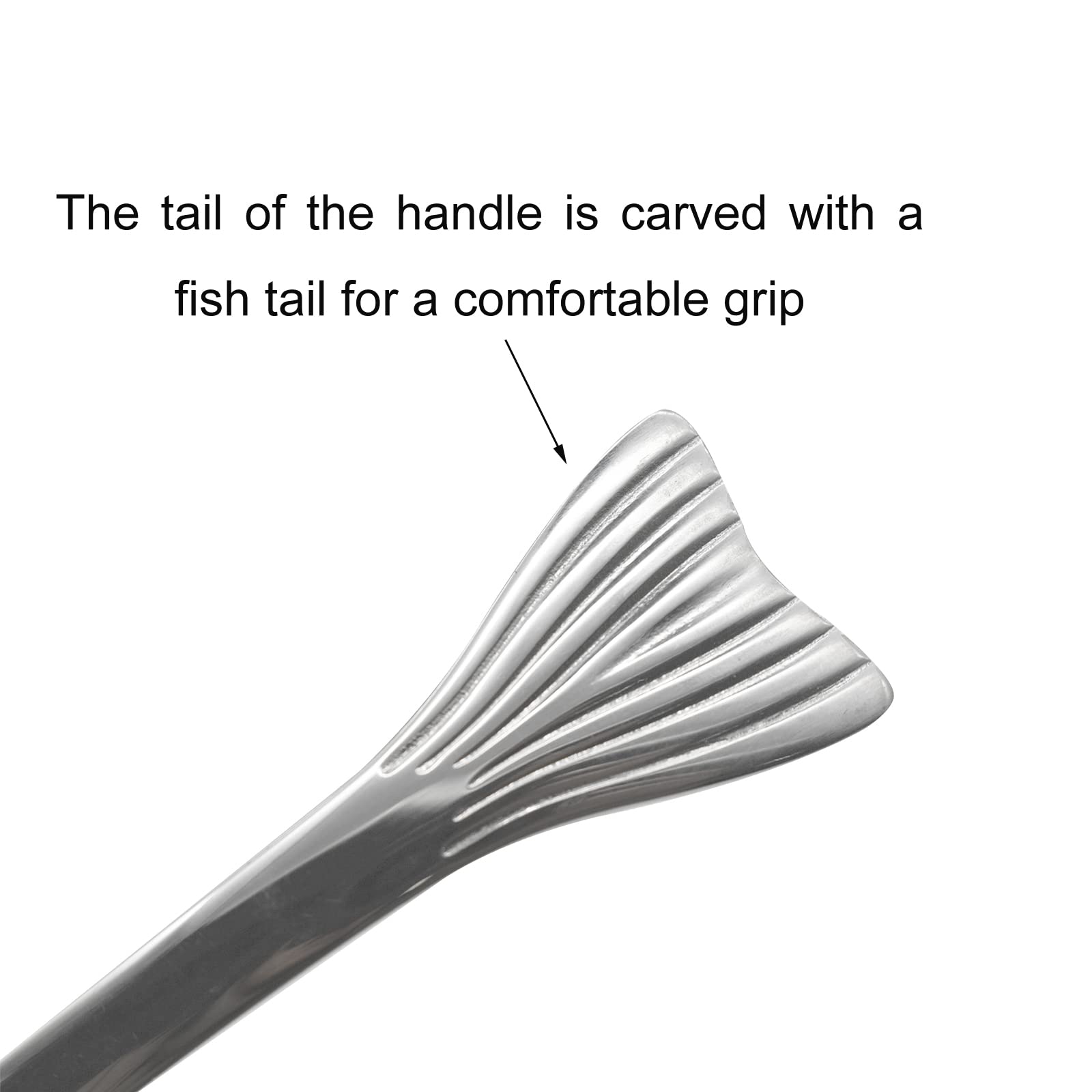 Pinenjoy 4Pcs Silver Fish Spoon 18/10(304) Stainless Steel Asian Soup Spoon Short Handle Spoon for Porridge Cereal Rice