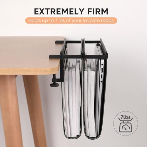 Nuslne Hanging Desk File Organizer, Vertical Hanging Desk Storage,Under Desk Storage,Sturdy File Holder and Laptop Holder for offices, homes, schools, Ideal Desk-Side Storage Solution,Fits A4-Size