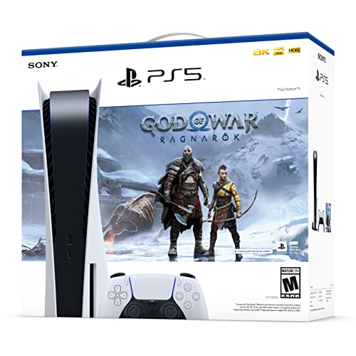 PS 5 Disc Version Console God of War Ragnarok Bundle with 4K UHD Blu-ray Player