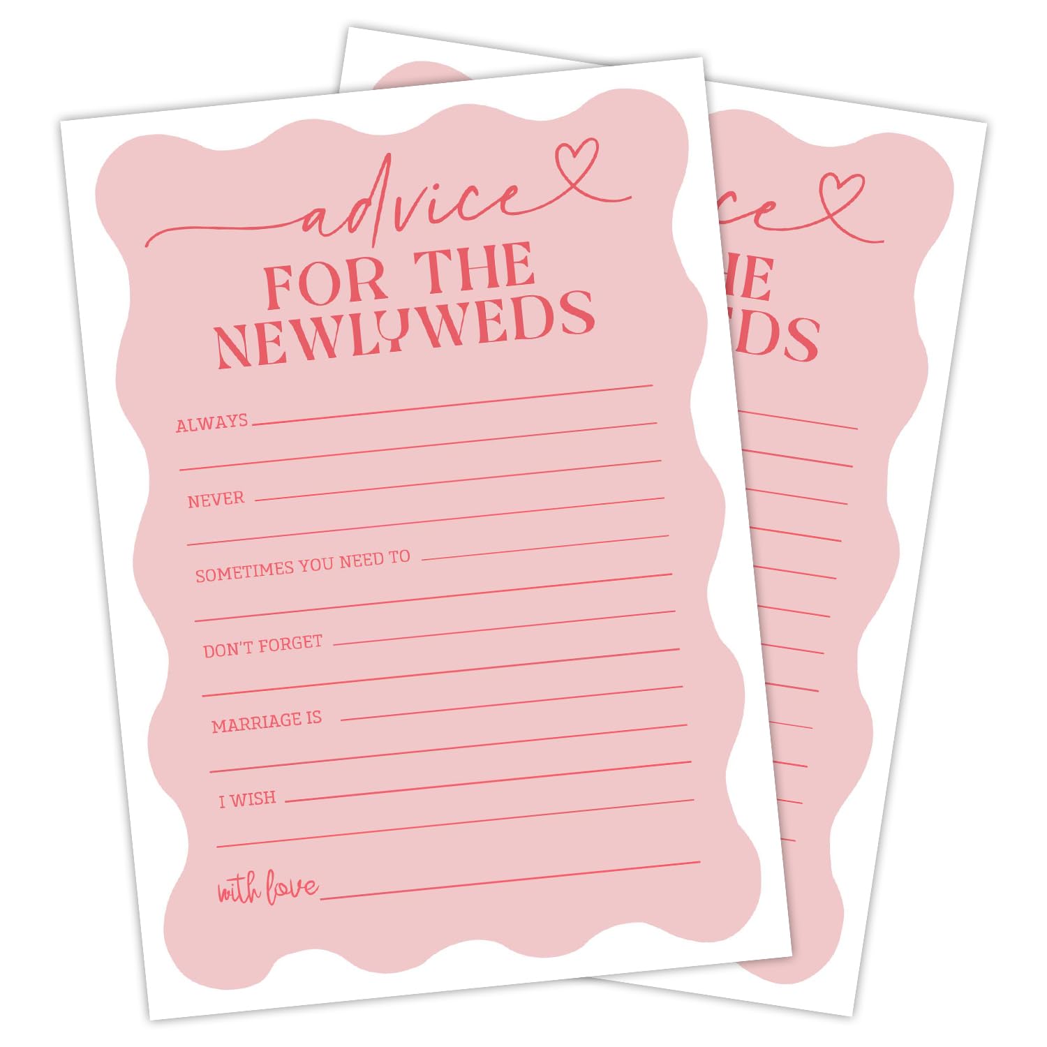 Wedding Traditions Game for Bridal Shower Pink and Red Bridal Shower Party Games for Guests 30Pcs Wedding Advice Cards for The Newlyweds Bride Groom Wedding Decorations Party Supplies - Y109